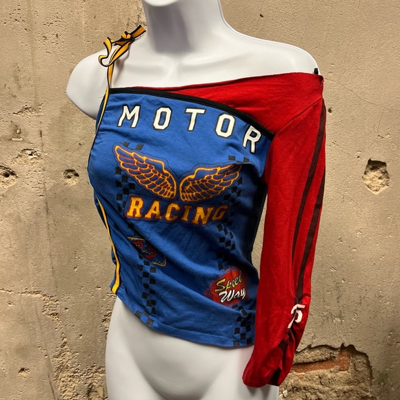 Vintage | Tops | Vintage Y2k Sirens One Sleeve Motor Racing Fitted Baby ...